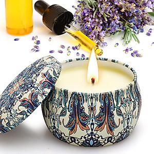 YMing Scented Candles Gifts for Women Mom, 8% Essential Oil, 4 Pack Soy Candles for Home Scented, 120H Burning Time, Stress Relief Gifts for Girlfriend, Teacher, Mom, Anniversary, Birthday, Christmas