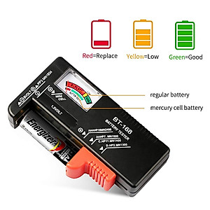 CableVantage Battery Tester, Model BT-168 Battery Checker for AA AAA C D 9V 1.5V Button Cell Batteries (Requires No Battery for Operation)