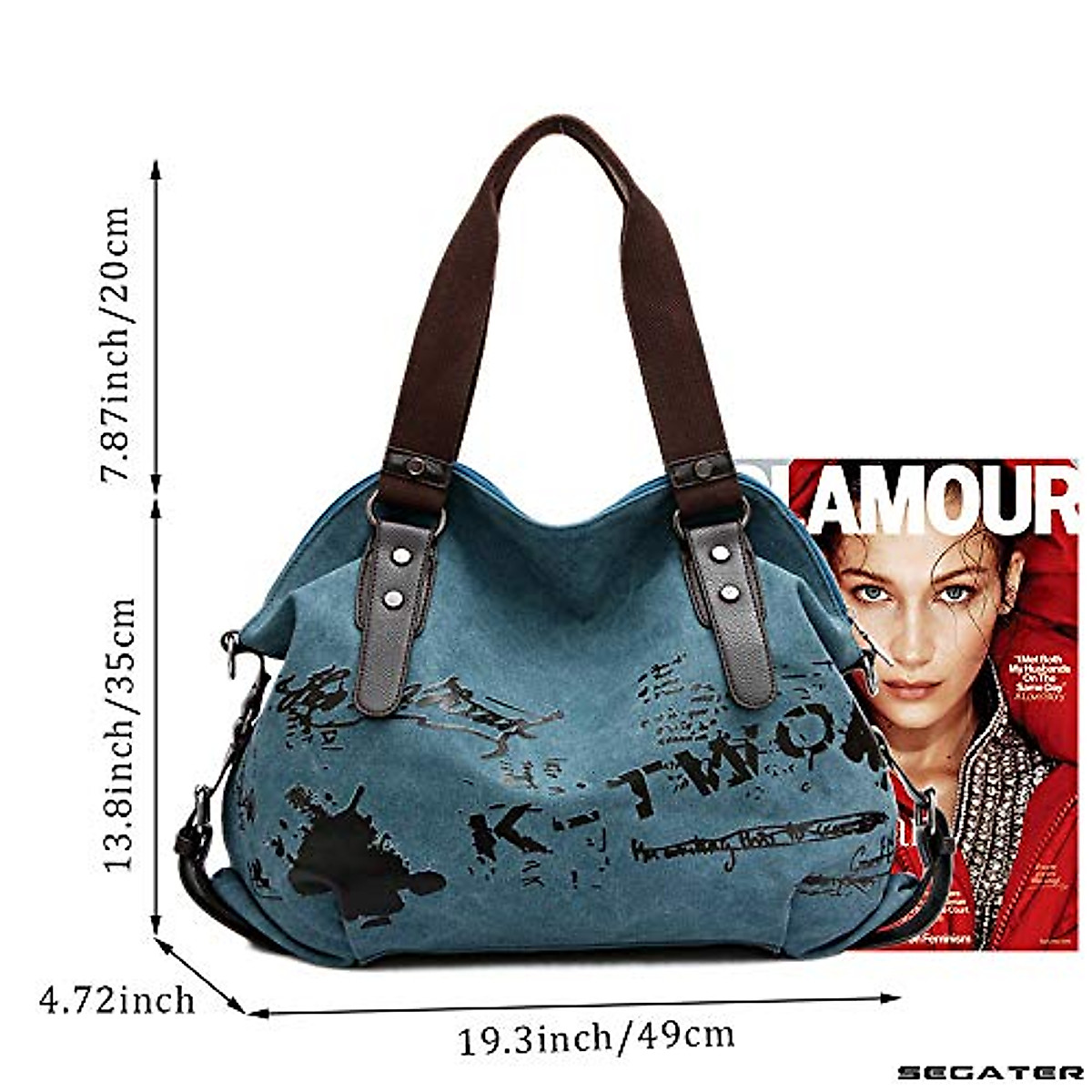 Segater® Women Shoulder bags Casual Vintage Hobo Canvas Handbags Top Handle Tote Crossbody Shopper Bags