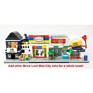 Brick Loot Exclusive Mini City Archie's Pet Shop Model - Custom Designed 155 Piece Set - Compatible with Lego and Other Major Brick Brand Models - Includes Animals: Dog, Cat, Bird and More