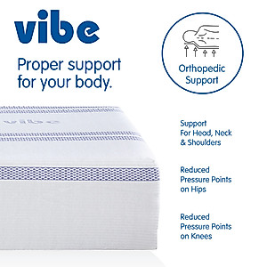 Vibe Gel Memory Foam Mattress, 12-Inch CertiPUR-US Certified Bed-in-a-Box, King, White