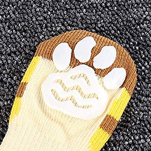 Baluue 4pcs Warm Knitted Socks Anti- Slip Bee Socks Adorable Stockings Pet Supplies (Yellow, Size 5XL) Pet Supply