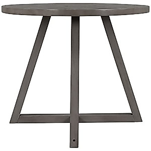 Knocbel Mid-Century Modern Round Dining Table with X-Shaped Base, Ideal for Small Spaces, 200lbs Weight Capacity, 36" Dia x 30" H (Gray)