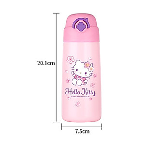 Hello Kitty Stainless Steel Insulated Water Bottle with Bag Pink 500ml