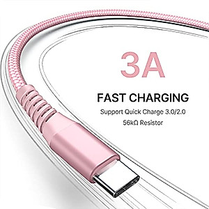 Type C Charging Cable 3A Fast Charge USB C Cable【2Pack 6FT】C Cord Phone Charger Fast Charging Cord for Samsung Galaxy S10 S9 S8 Note 8 A11 A01 A20 A21 A12 A10e A50 A51 S20 S21,LG K51 Stylo 4 5 6,Moto.