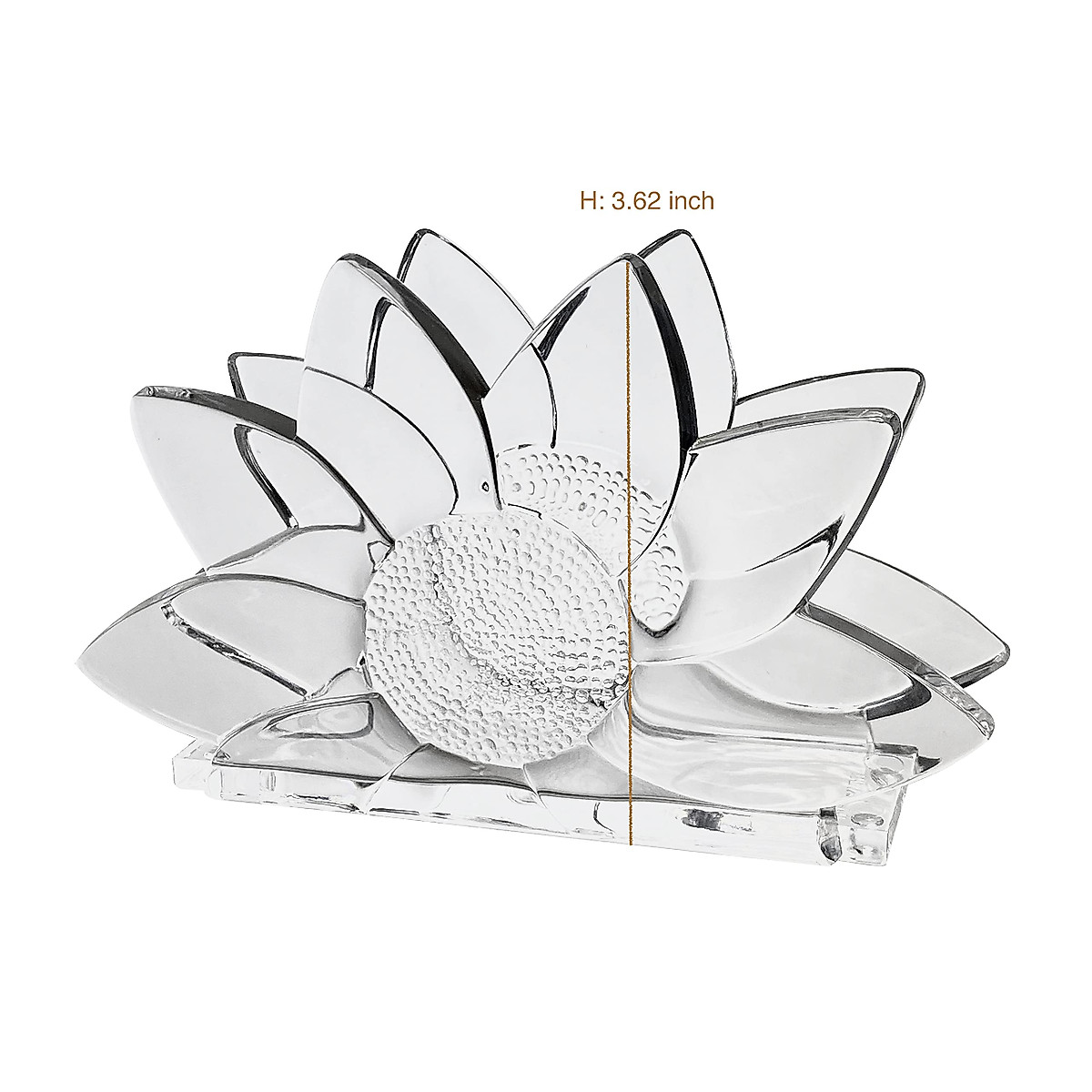 KLIFA- SUNFLOWER Acrylic Napkin Holder, Freestanding Tissue Dispenser, Countertop, Clear