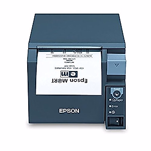 Epson C31CD38A9982 Series TM-T70II Front Loading Thermal Receipt Printer, MPOS, USB and Serial Interfaces, PS-180 Included, Energy Star Compliant, Dark Gray