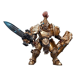 HiPlay JoyToy Warhammer 40K Collectible Figure: Adeptus Custodes Custodian Guard with Sentinel Blade and Praesidium Shield 1:18 Scale Action Figures JT7813