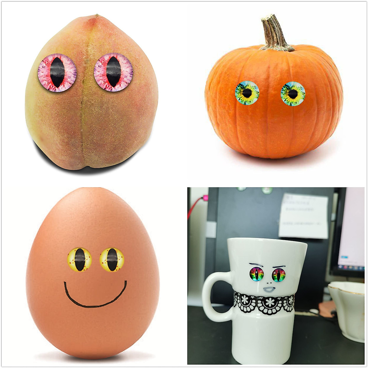 100PCS 10mm Self Adhesive Dragon Animal Googly Wiggle Eyes for DIY Sticker School Classroom Arts Crafts Decoration