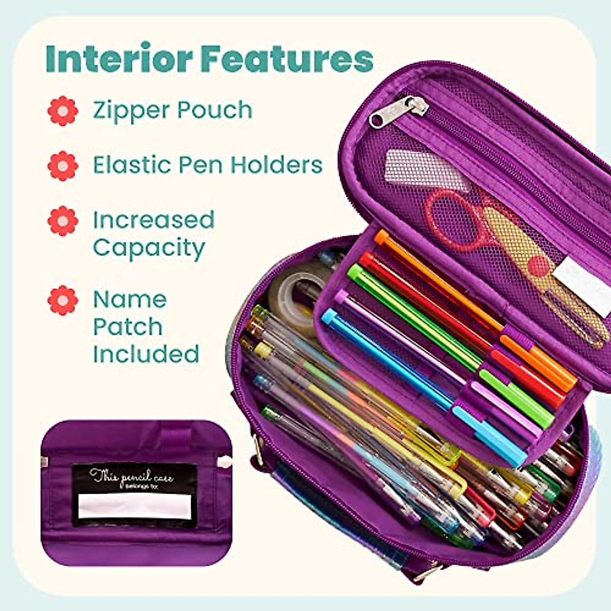 Big Capacity Pencil Case - Mermaid Pencil Case - Cute Pencil Case For Girls - Kids Pencil Case For Kids - Cute Pencil Pouch For Girls Pencil Case - Pencil Box For Kids - Mermaid Purple Pencil Case