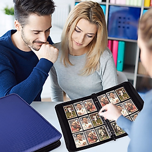 GERMUN 9 Pocket Card Binder, Premium Zip Trading Card Binder, 720 Double Sided Pocket PU Card Collection Binder, Collector Card Album, Card Folder for MTG, TCG, Sports Cards, Game Cards (Blue)