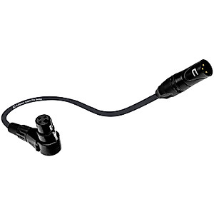 Balanced XLR Cable Male to Right Angle Female - 0.5 Feet (6 inches) Black - Pro 3-Pin Microphone Connector for Powered Speakers, Audio Interface or Mixer for Live Performance & Recording