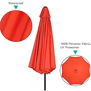 Amevci 9 ft Outdoor Patio Offset Umbrella, Cantilever Umbrella with 8 Sturdy Ribs, Outdoor Table Umbrella with Push Button Tilt Crank Lifting for Garden, Lawn, Deck, Market, Pool & Backyard,