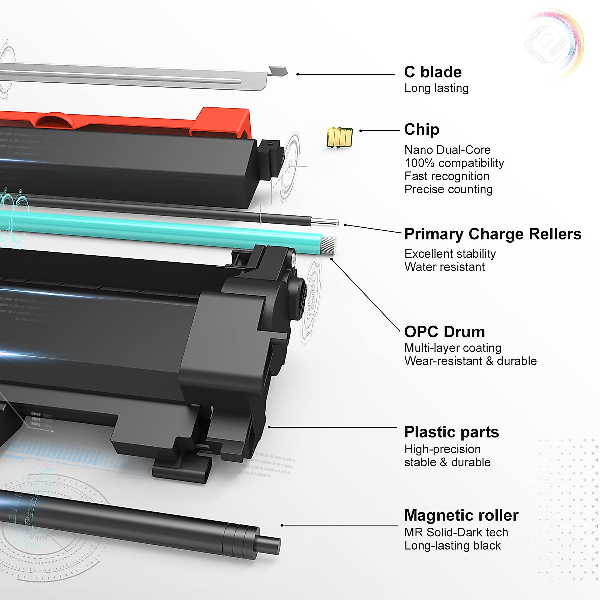 4-Pack TN760 MFC-L2710DW Toner TESEN Compatible Cartridge Replacement for Brother TN760 TN730 for HL-L2325DW HL-L2350DW HL-L2370DW HL-L2390DW HL-L2395DW MFC-L2690DW MFC-L2717DW MFC-L2750DW DCP-L2551DW
