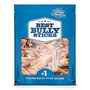 Best Bully Sticks Jumbo Bully Bites, 10 oz - All-Natural, Single-Ingredient, Rawhide Free Beef Dog Treat Chews