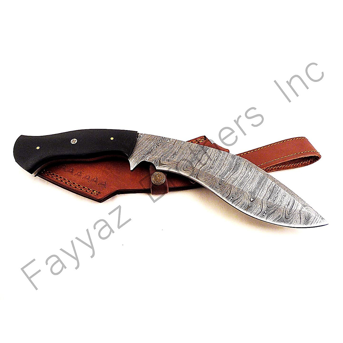 FAYYAZ BROTHERS Custom Made Damascus Steel Hunting Knife/Kukri Knife FBK-15303 (Black Micarta)