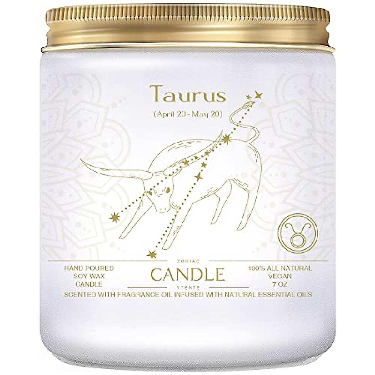 YTENTE Candle, Soy Wax, Scented, Zodiac - Taurus, Birthday Gift for Women