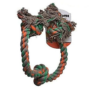 MAMMOTH Flossy Chews Colored 3 Knot Tug Rope X-Large - 36" Long - Pack of 2