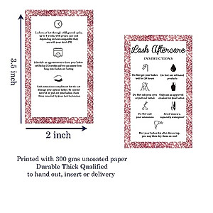 Aftercare Lash Extensions Card, 50 Pack Of 3.5x2 Inch Eyelash Extension Care Instruction Cards For Eyelash Extension Supplies, Eyelash Extension Kit, Glossy Eyelash Cards For Salon, Business Supplies