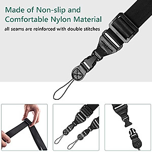 GEEKSDOM Adjustable Shoulder Strap for Laptop iPad Case Camera Duffle Bag Briefcase Comfort Neck Strap Nylon 32"-61"(Black)