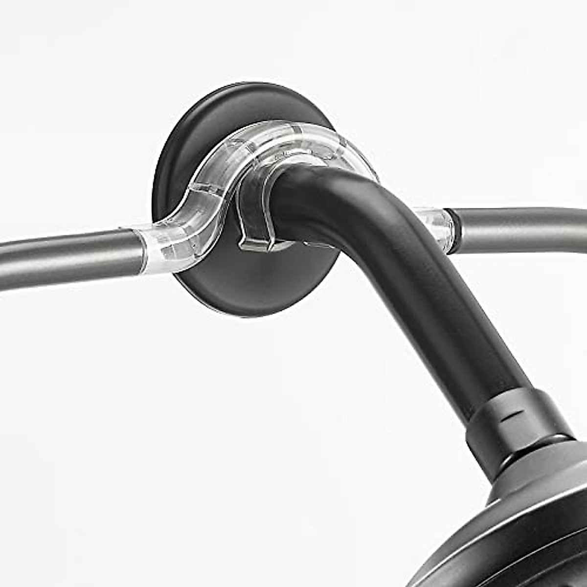 mDesign Extra Wide Hanging Shower Caddy Storage Organizer, Metal Wire Bathroom Organization Center with Built-in Hooks and Baskets on 2 Levels for Shampoo, Body Wash, Loofahs - Graphite Gray