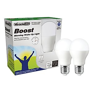 Miracle LED Boost Morning Wake Up Light, Replaces 100 Watt Bulbs, Natural Energy Light, 2-Pack
