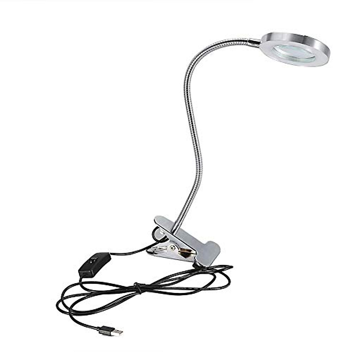 Simlug Magnifying Glass Lamp, Magnifying Light Table Base Holder USB Powered Portable Clamp Table Base Holder Desk Magnifier Lamp Ideal for Eyebrow Tattoo Tattoo