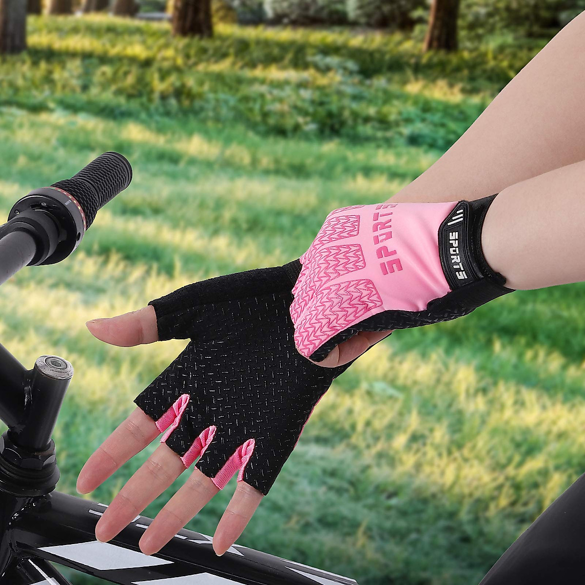 Accmor Kids Sport Gloves, Kids Half Finger Gloves, Kids Boys Girls Cycling Gloves, Kids Fishing Gloves for Cycling Camping Fishing Outdoor Sports