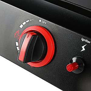 Royal Gourmet PD1203A 2 Burner Portable Griddle 18inch Tabletop Gas Grill Tailgate, Black