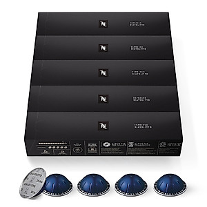 Nespresso Capsules VertuoLine, Diavolitto, Dark Roast Espresso Coffee, 10 Count (Pack of 5), Brews 1.35oz (VERTUO LINE ONLY)