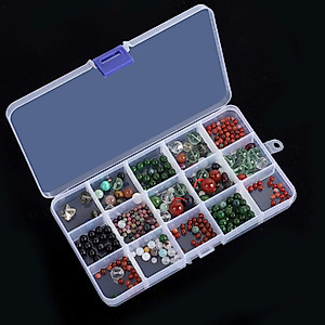 KINJOEK 10 Packs 15 Grids Bead Organizer Containers Storage Plastic Jewelry Box Adjustable Dividers Earring Storage Containers Diamond Painting Storage Case for Cross Stitch Accessories, Nails, Sewing