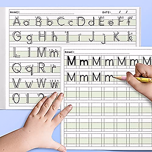 Kindergarten/Preschool Handwriting Workbook- Alphabet & Number Tracing Writing Paper with Lines, Learning Tools for Age 2/3/4/5 Year Old Kids/Boys/Girls, ABC Learning for Toddler, Homeschool Supplies