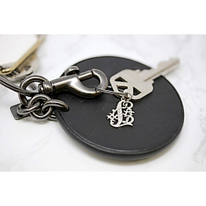 CaliRoseJewelry Sterling Silver #1 Dad Best Dad Handmade Keychain Charm Pendant for Father