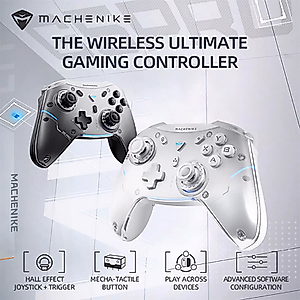 Machenike G5 Pro Tri-mode Switch Controller, USB/Bluetooth 5.0/2.4G, with Programmable Button, Joystick, Hall Trigger, Kailh Micro Switches, Switch Remote Gamepad for PC, NS, iOS, Android, TV box