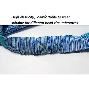 ZGZDFC 4pcs Wide Sports Headbands for Men & Women - Non Slip,Moisture Wicking Athletic Sweatband for Running,Yoga,Athletic,Fitness (Striped Blue/Blackish Green/Rose/Army Green)