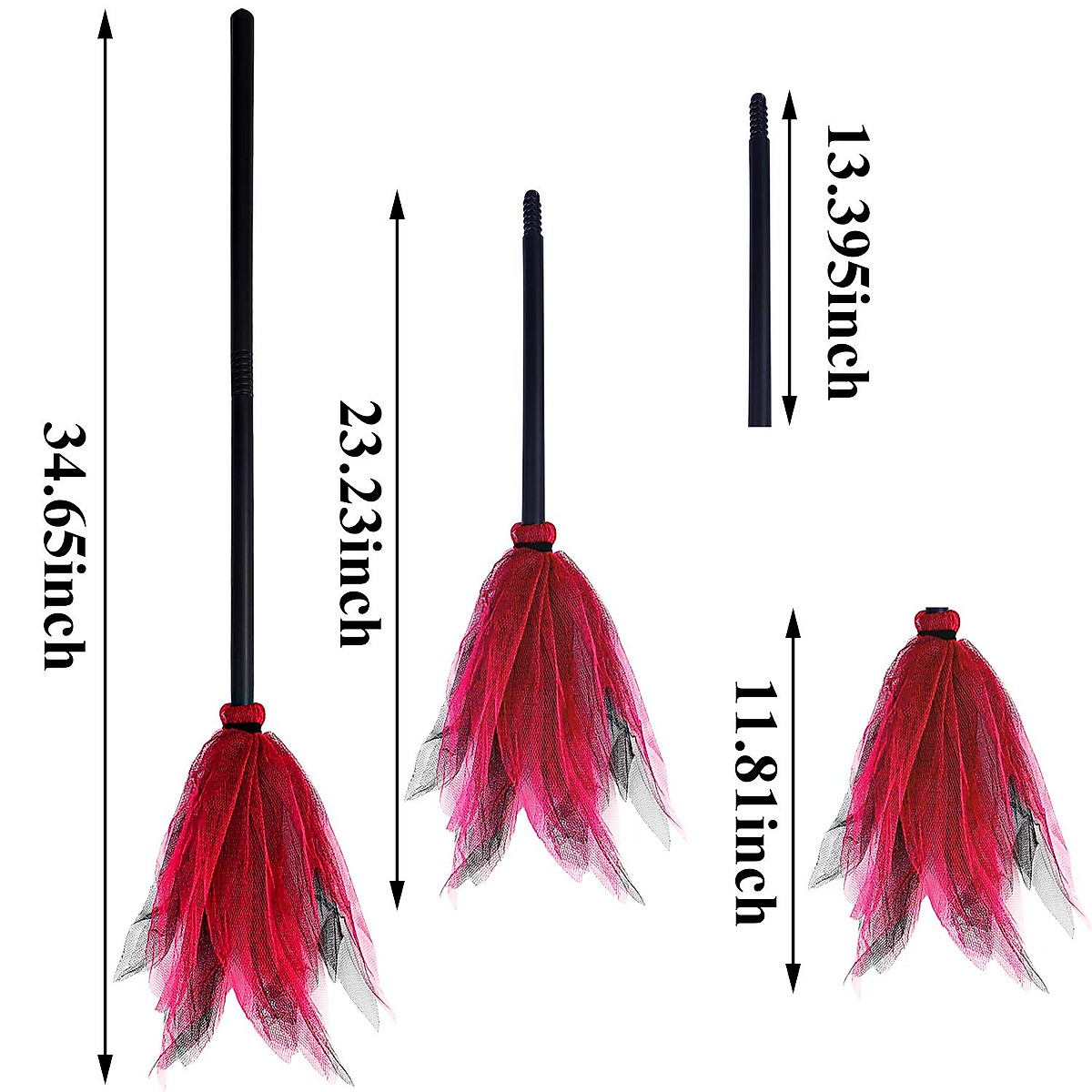 URATOT 2 Pieces Halloween Witch Broom Plastic Witch Broom Props Witch Broom Party Decoration for Halloween Costume Decoration