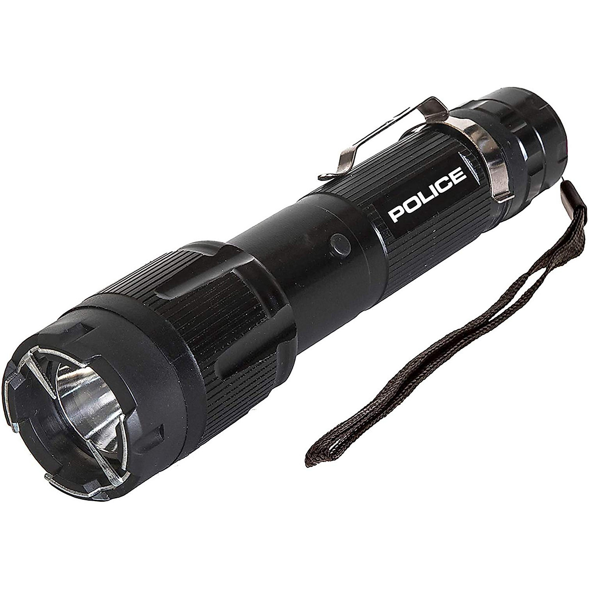 Police Stun Gun 1159 - Aluminum Rechargeable with LED Flashlight, Black