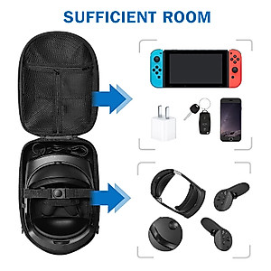 UMEEUTOO Hard Travel Carrying Case Compatible with Meta Quest Pro and Accessories Large Space case for Vr and Accessories and All Head Strap