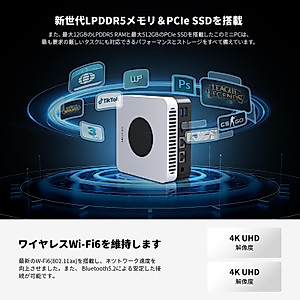 CHUWI LarkBox X Mini PC, 512G SSD 12GB LPDDR5, 12th Gen Intel N100(up to 3.4GHz), Windows 11 Mini Desktop Computer, 4K UHD Output, WiFi 6, BT5.2, VESA, USB3.2, HDMI, Gigabit Ethernet for Home/Office