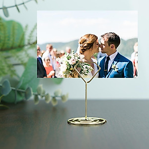 Wettin 26Pcs Table Number Holders, Cute Place Card Holder, Small Table Card Holders, Table Number Stands, Wire Picture Holder Photo Clip for Wedding Centerpieces Bridal Shower Birthday (Gold)