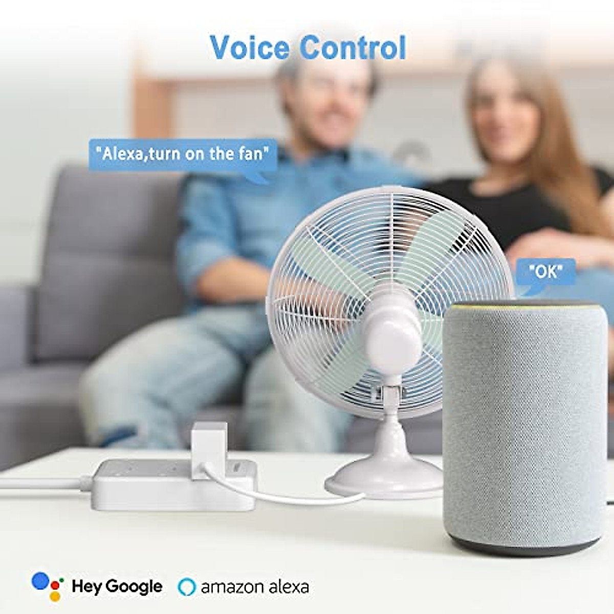 Smart Power Strip, TESSAN WiFi Flat Plug Strip with 3 Smart Outlets and 3 USB Ports, 6 Feet Extension Cord, Wall Mountable Surge Protector, Compatible with Alexa and Google Home, White