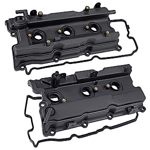 WATERWICH Engine Valve Cover with Gasket Compatible with Nissan Maxima Murano Altima 3.5L Turbo 2002 2003 2004 2005 2006 2007 Replaces 264-985 264-984 (Set of 2)