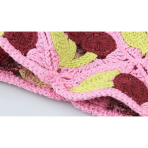 Solyinne Women's Crochet Head Kerchief Knitted Hair Scarf Headwrap for Women Girls Floral Fruits Headband