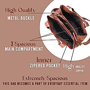 PIPABOX Class Apart Leather Tote Bag, Soft Leather Shoulder Bag, With Large storage for all daily essential for Girls & Women, Brown