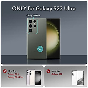 ESR for Samsung Galaxy S23 Ultra Case, S23 Ultra Phone Case with Frame, Built-in Camera Ring Stand, Exceeds Military-Grade Protection, Case for Samsung S23 Ultra, Shock Armor Kickstand, Clear Black