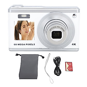 Compact Camera, Autofocus Beauty Mode Digital Camera for Photography (White)
