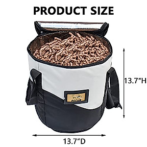 TOHONFOO 20LBs Fuel Pellet Storage Bag - Wood Pellet Container - Smoker Pellet Dispenser - Wood Pellet Storage Bucket - Anti-Shock Foam Layer Reduces Wood Pellets/Charcoal Chipping