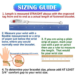 Divoti Ridged & Ridged Rolo Stainless Steel Interchangeable Medical Alert Replacement Bracelet for Women -6.5"