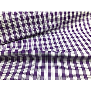 Purple Palaka Woven Cotton Hawaiian Print Fabric by The Yard