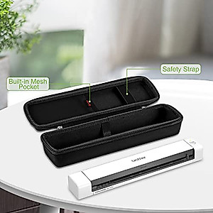 SITHON Hard Shell Travel Case for Brother DS-640 / DS-740D / DS-720D Duplex Compact Mobile Document Scanner, Portable Storage Carrying Case with Hand Strap, Carabiner (Case Only)